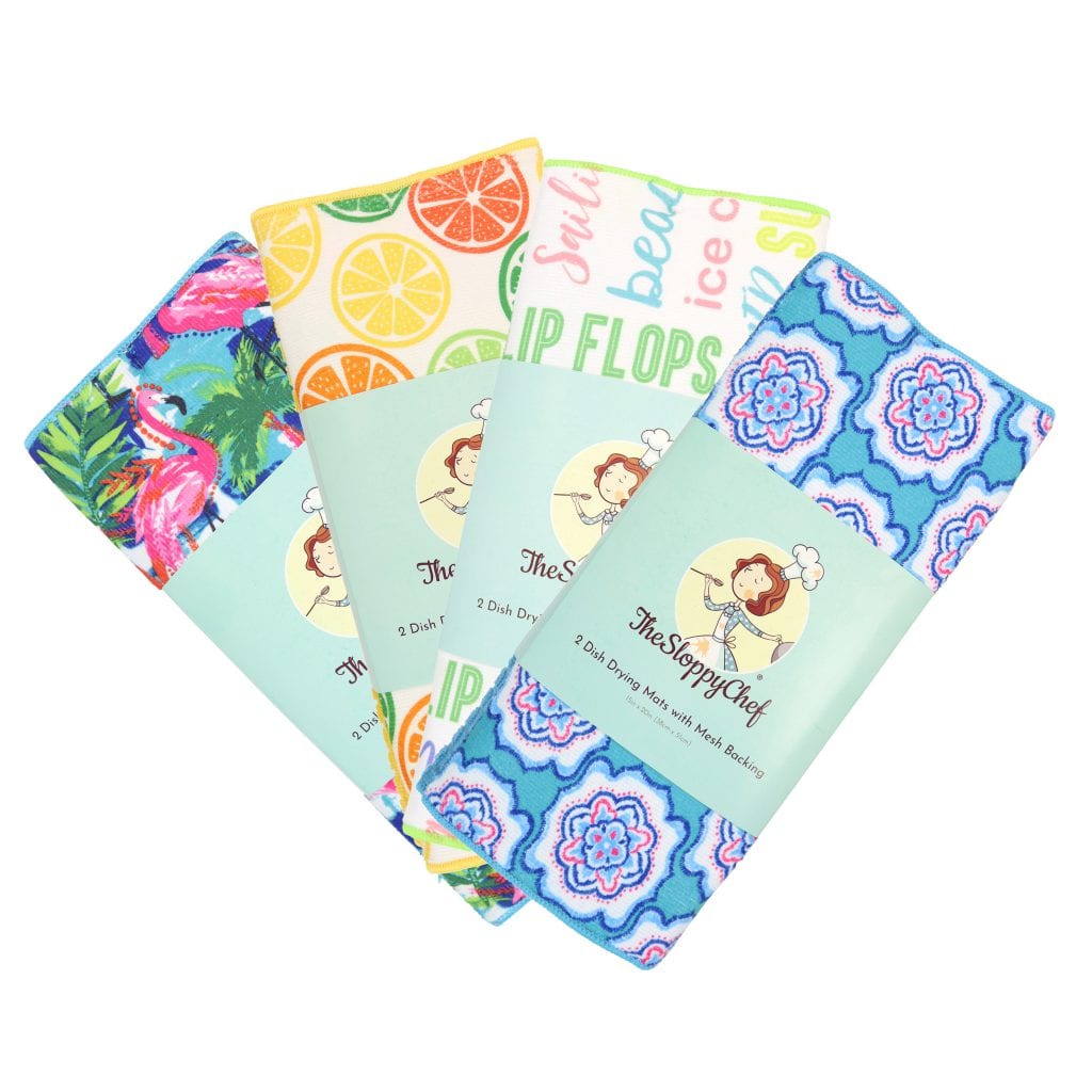 The Sloppy Chef Microfiber Printed Drying Mat 2 Pack - Arkwright Home
